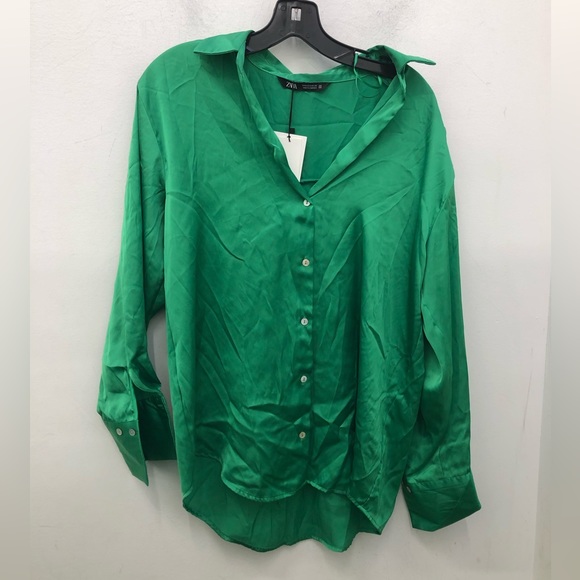 Zara | Tops | Zara Satin Effect Shirt | Poshmark